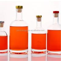 China Glass Collar 350 ml 500 ml 700 ml Luxury Vodka Bottle for Refillable Clear Glass Bottles for sale