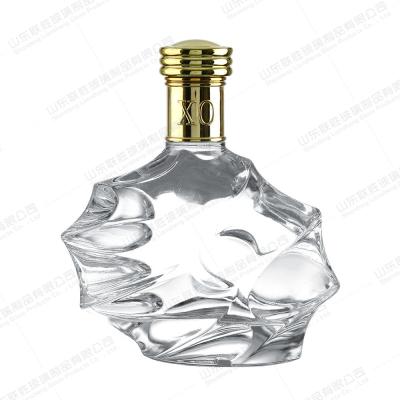 China Accptable Clear 700ml 500ml Absolute XO Vodka Whiskey Tequila Gin Glass Bottles With Cap for sale