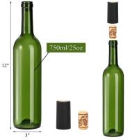 China Collar Material Glass 750ml Olive Green Glass Bordeaux Wine Bottles Popular Pick for sale