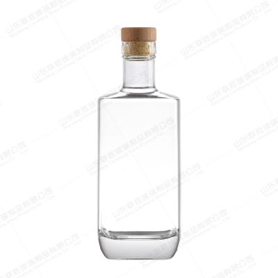 China Wholesales Custom Size Accepted 500ml Frosted Transparent Glass Wine Bottles for Wine for sale