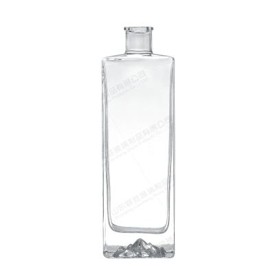 China 750ml Iceberg Bottle High White Glass Hot Stamping Tequila Vodka Whiskey Brandy Rum for sale