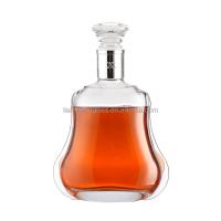 China Unique Shape 500ml Glass Whisky Bottle with Clear Design and Crystal Glass Material for sale