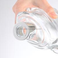 China Unique Shape 500ml Glass Whisky Bottle with Clear Design and Crystal Glass Material for sale