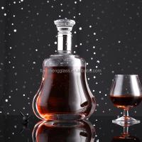China Unique Shape 500ml Glass Whisky Bottle with Clear Design and Crystal Glass Material for sale