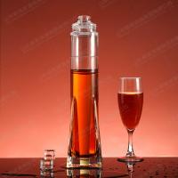 China Glass Rectangle Empty Square Drinking Gin Xo Brandy Vodka Whisky Rum Liquor Bottle for sale