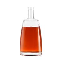 China 350ml 500ml 750ml Empty Round Bottom Vodka Liquor Whiskey Glass Bottle With Lid for sale