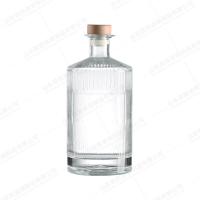 China Industrial Gin Rum Whisky Vodka Spirit Glass Bottle with Cork 200ml 500ml 700ml 750ml for sale