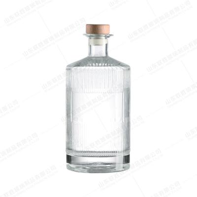 China Industrial Gin Rum Whisky Vodka Spirit Glass Bottle with Cork 200ml 500ml 700ml 750ml for sale