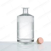 China Industrial Gin Rum Whisky Vodka Spirit Glass Bottle with Cork 200ml 500ml 700ml 750ml for sale