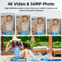 China Vintage 4K 56MP 16X Zoom Dual Screen Waterproof Digital Camera With Anti Shake  LED Light and Auto Focus for Swimming and Diving for sale