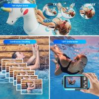 China 2.7K  Waterproof Camera 2.7+1.8 Inch Screen 16X Digital Zoom 13FT Underwater Anti-Shake Snorkeling Swimming and Diving Camera for sale