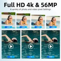 China 4K Waterproof Digital Camera 56MP Dual Screen 18X Zoom 10FT Underwater Camera for Diving Snorkeling Sports Camera for sale