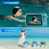 China 4K Waterproof Digital Camera 56MP Dual Screen 18X Zoom 10FT Underwater Camera for Diving Snorkeling Sports Camera for sale