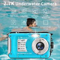 China Retro HD 2.7K Waterproof Camera  IP68 5M Waterproof Auto Focus 16X Digital Zoom Underwater Camera for Swimming and Diving for sale