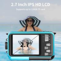 China Retro HD 2.7K Waterproof Camera  IP68 5M Waterproof Auto Focus 16X Digital Zoom Underwater Camera for Swimming and Diving for sale