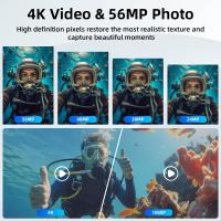 China Vintage 4K 56MP Waterproof Digital Camera Dual Screen Anti Shake 16X Zoom LED Light for Swimming and Diving for sale