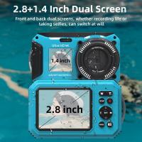 China Vintage 4K 56MP Waterproof Digital Camera Dual Screen Anti Shake 16X Zoom LED Light for Swimming and Diving for sale
