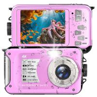 China 4K Underwater Camera 56MP UHD Video 16X Digital Zoom Anti Shake Auto Focus 2.7 Inch HD Screen for Snorkeling Diving and Swimming for sale