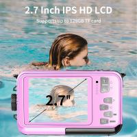 China 4K Underwater Camera 56MP UHD Video 16X Digital Zoom Anti Shake Auto Focus 2.7 Inch HD Screen for Snorkeling Diving and Swimming for sale