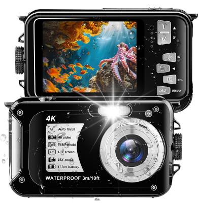 China 4K 56MP HD Waterproof Camera 2.7'' Screen 10FT 3M Underwater Swimming Camera 16X Digital Zoom Camera for Snorkeling and  Diving for sale