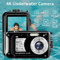 China 4K 56MP HD Waterproof Camera 2.7'' Screen 10FT 3M Underwater Swimming Camera 16X Digital Zoom Camera for Snorkeling and  Diving for sale