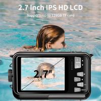 China 4K 56MP HD Waterproof Camera 2.7'' Screen 10FT 3M Underwater Swimming Camera 16X Digital Zoom Camera for Snorkeling and  Diving for sale