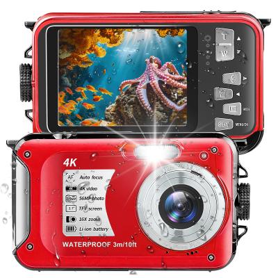 China Retro Vintage 4K 56MP HD Waterproof Camera 2.7'' Screen 10FT/3M Underwater Swimming Camera 16X Digital Zoom Camera for Fishing for sale