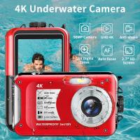 China Retro Vintage 4K 56MP HD Waterproof Camera 2.7'' Screen 10FT/3M Underwater Swimming Camera 16X Digital Zoom Camera for Fishing for sale