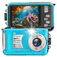 China Vintage 4K 56MP HD Diving Camera 2.7'' Screen 10FT/3M Underwater Swimming Camera 16X Digital Zoom Camera for Snorkeling for sale