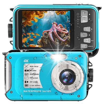 China Vintage 4K 56MP HD Diving Camera 2.7'' Screen 10FT/3M Underwater Swimming Camera 16X Digital Zoom Camera for Snorkeling for sale
