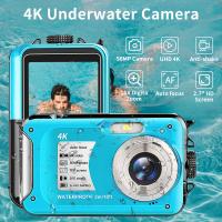 China Vintage 4K 56MP HD Diving Camera 2.7'' Screen 10FT/3M Underwater Swimming Camera 16X Digital Zoom Camera for Snorkeling for sale