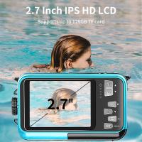 China Vintage 4K 56MP HD Diving Camera 2.7'' Screen 10FT/3M Underwater Swimming Camera 16X Digital Zoom Camera for Snorkeling for sale