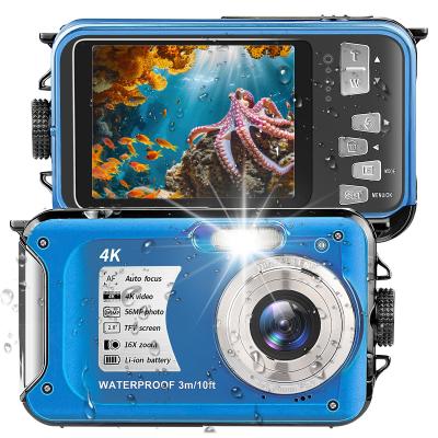 China Retro 4K 56MP HD Waterproof Camera 2.7'' Screen 10FT/3M Underwater Camera 16X Digital Zoom Camera for Snorkeling Swimming Diving for sale