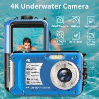 China Retro 4K 56MP HD Waterproof Camera 2.7'' Screen 10FT/3M Underwater Camera 16X Digital Zoom Camera for Snorkeling Swimming Diving for sale