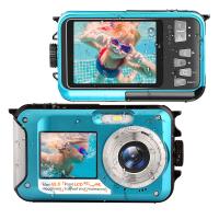 China HD 2.7K 48MP Waterproof Underwater Digital Camera 2.7 Inch and 1.8-Inch Dual Screen Portable Fool Snorkeling Camera for Swimming for sale