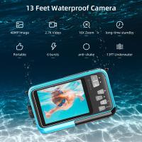 China HD 2.7K 48MP Waterproof Underwater Digital Camera 2.7 Inch and 1.8-Inch Dual Screen Portable Fool Snorkeling Camera for Swimming for sale