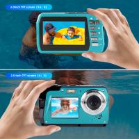 China Waterproof Camera 56MP Underwater Cameras UHD 4K/30FPS Video Recorder Dual Screens 10FT Digital Swimming Camera for Snorkeling for sale