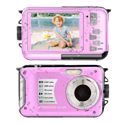 China 1080P Waterproof Camera 30M Underwater 16X Digital Zoom 2.7 Inch HD Screen Anti Shake 128GB TF Card Support for Diving Swimming for sale