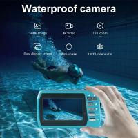 China Retro Vintage  Waterproof Digital Camera 4k 56MP Anti-Shake Dual Screen Video Recorder Underwater 10FT Camera for Snorkeling for sale