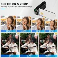 China Portable Video Cameras  8K Camcorder 18X Digital Zoom 2.4 IPS Touch Screen  with Face Capture and Beauty Face Camera for sale