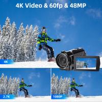 China Professional 4K Digital Video Cameras Recorder with Wifi 48mp 16x Digital Zoom Camcorder Vlogging Camera for Youtube for sale