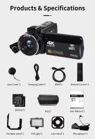 China Professional Video Camcorder 4k Camera 18X Digital Video Camera Wifi Ir Night Vision for Live Streaming Vlog Photography for sale