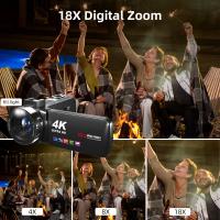 China Newest 4K Video Camera Camcorder UHD Fill Light 3.0 IPS Touch Screen 18X  Zoom Vlogging Camera for YouTube Live Streaming for sale