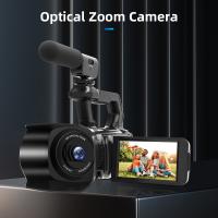 China 2.7K Video Camera Camcorder,16X Optical Zoom 4.0 Inch IPS Screen for  Vlogging Live Streaming Camera Recorder With Microphone for sale