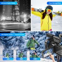 China Hot Sale 4K Video Digital Camera Camcorder HD WiFi IR Night Vision Vlogging Camera for YouTube Touch Screen Camera Recorder for sale