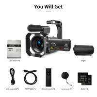 China Hot Sale 4K Video Digital Camera Camcorder HD WiFi IR Night Vision Vlogging Camera for YouTube Touch Screen Camera Recorder for sale