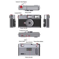 China Retro Film-Style Screenless CMOS Point Shoot Digital Camera with 8MP Photo 3 Filters Xenon Flash Mirrorless Camera for Camping for sale