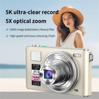 China 5K Ultra Clear Cheap Digital Camera with 5X Optical Zoom 64MP CMOS Image Stabilization for Vlog Photography Full HD Video for sale