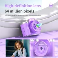 China Hot Selling LK-011 Mini Digital Camera 1080P HD 64MP CMOS Flash Beauty Filter 128GB Expandable Rechargeable Battery Student Gift for sale