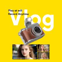 China Vintage Digital Mini Student Camera 21g Ultra Light Body Retro Wearable Ornament Camera with 0.96 Inch Screen LED Fill Light for sale